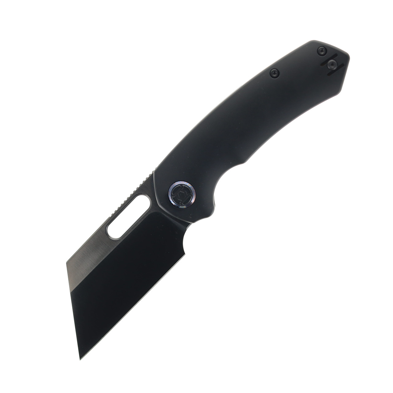 Kunwu Primo Folding Knife Black Pvd Titanium Handle Vancrron Plain