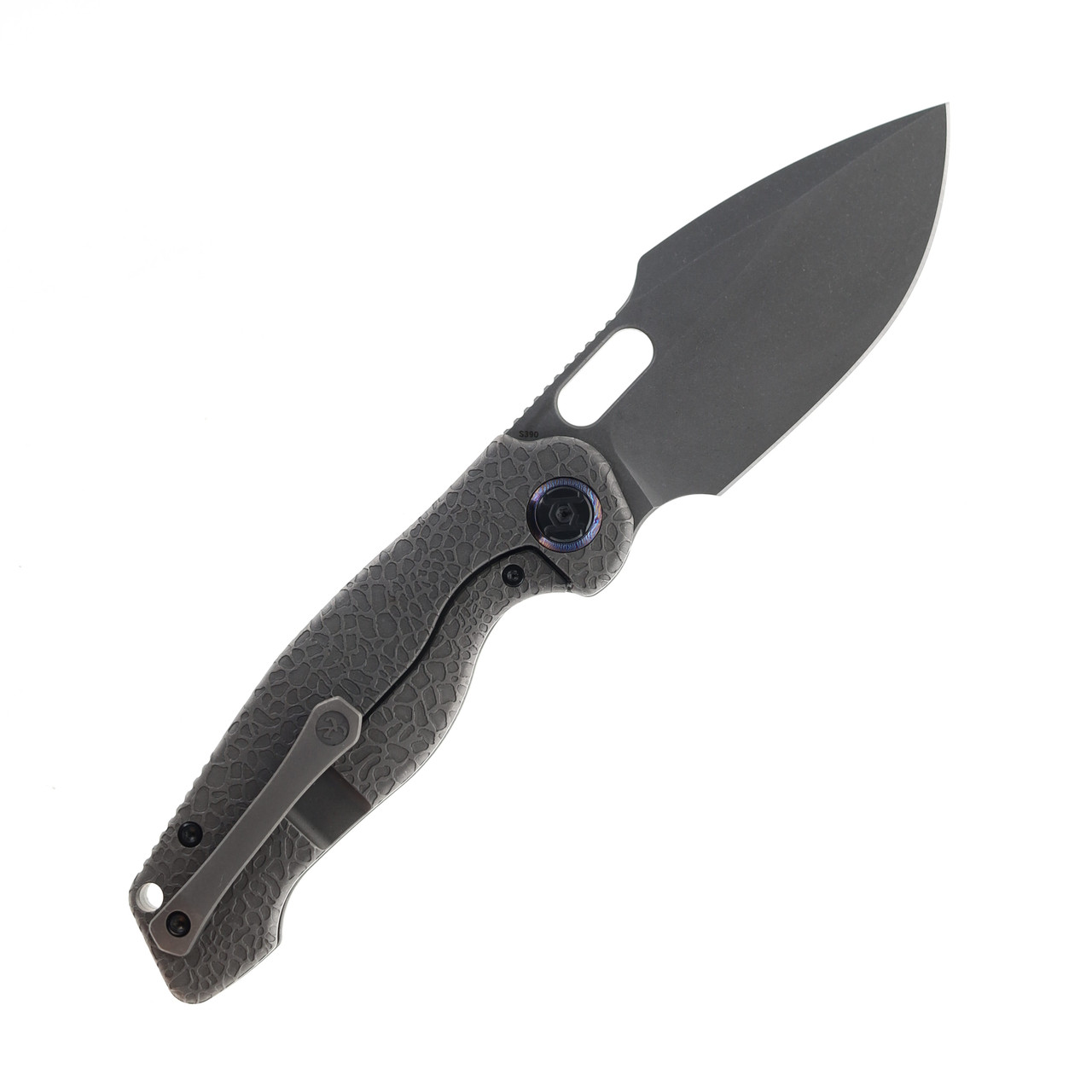 Kunwu Gringo Folding Knife Honeydew Stonewash Titanium Handle S390