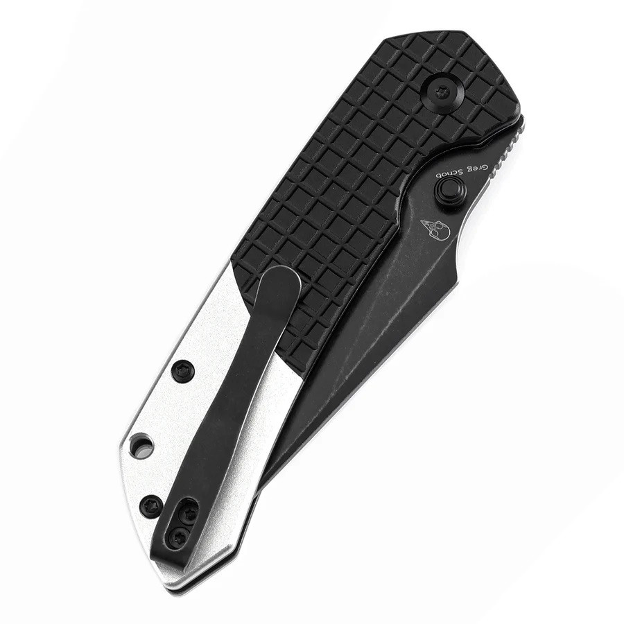 Tenable Fenrir Button Lock Folding Knife Black/Plain Aluminum Handle ...