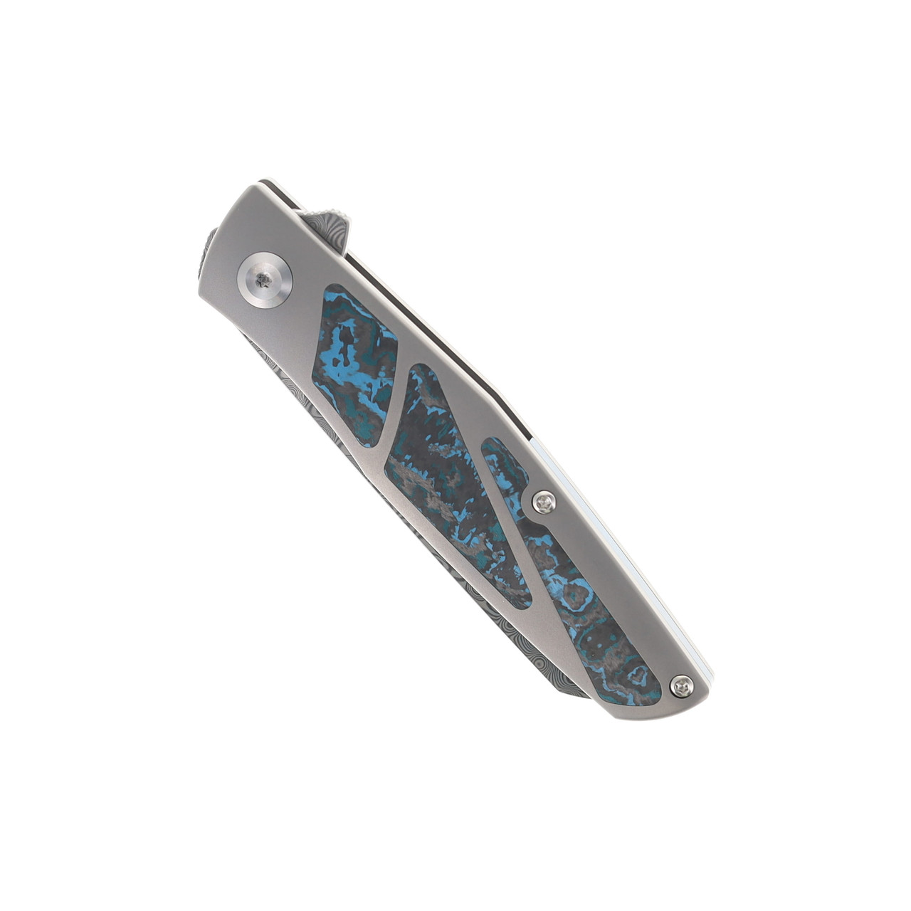 Kansept Cru Folding Knife Titanium/Arctic Storm FatCarbon Handle ...