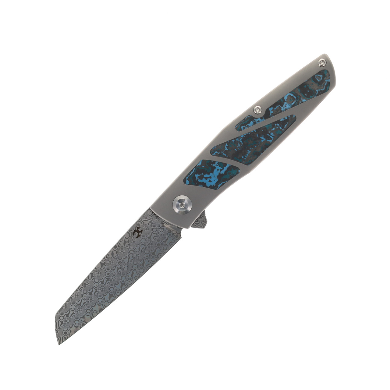 Kansept Cru Folding Knife Titanium/Arctic Storm FatCarbon Handle ...