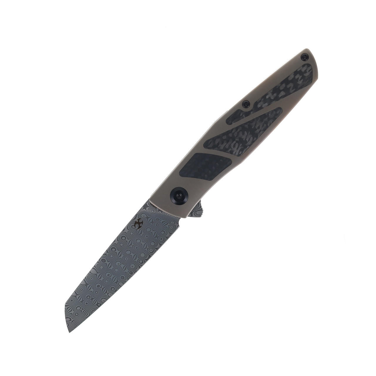 Kansept Cru Folding Knife Bronze Titanium/Twill Carbon Fiber Handle ...