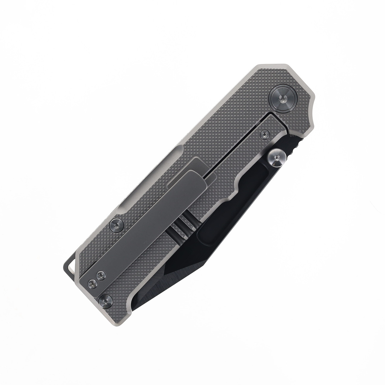 Miguron Geddon Folding Knife Grey Titanium Handle M390 Plain Edge MGR614GY