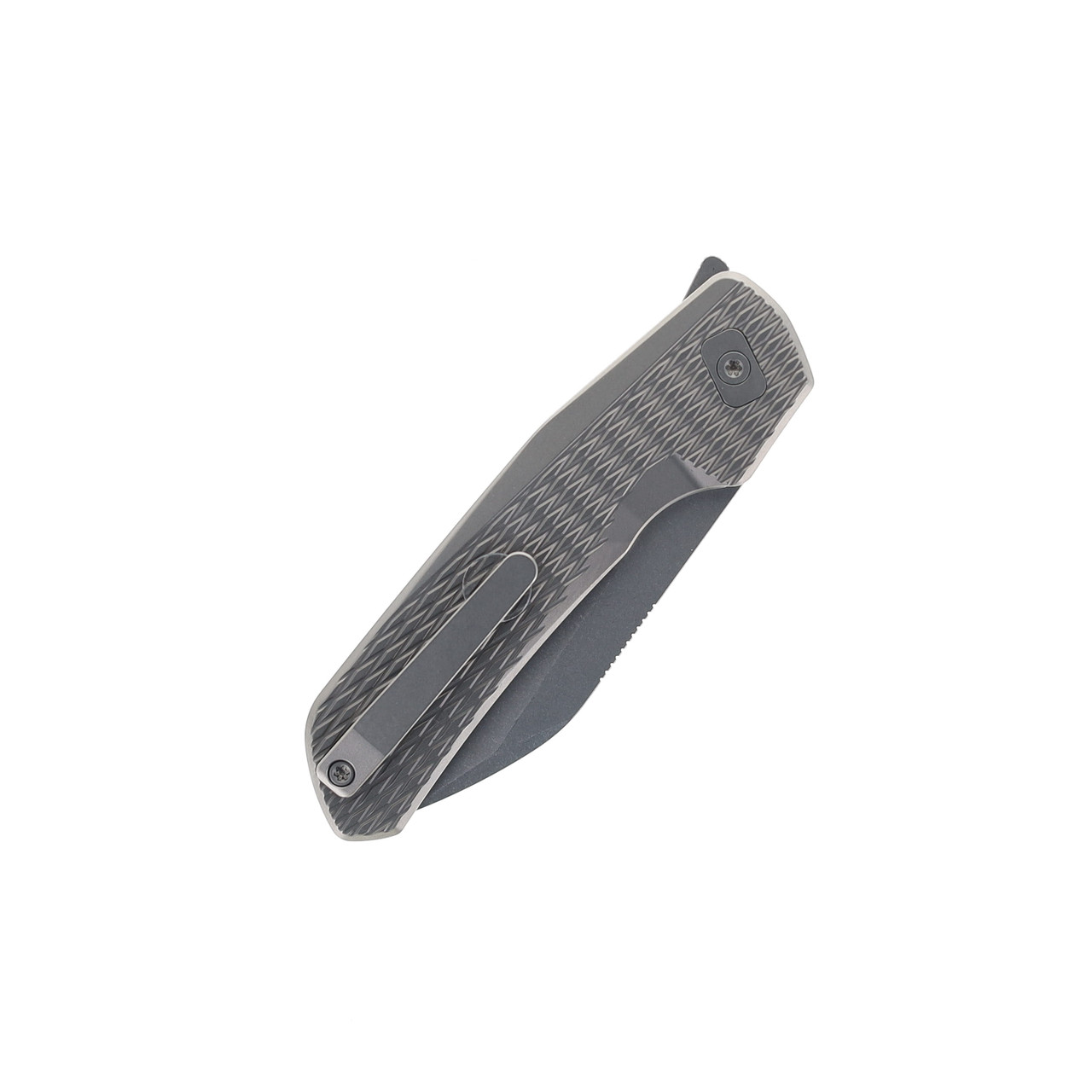Divo Chaser Folding Knife Diamond Texture Titanium Handle S90V Blade