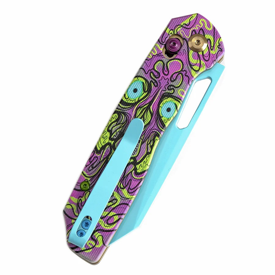 Tenable Shard Folding Knife Jade G10/ Purple Undead Print Handle 14C28N ...