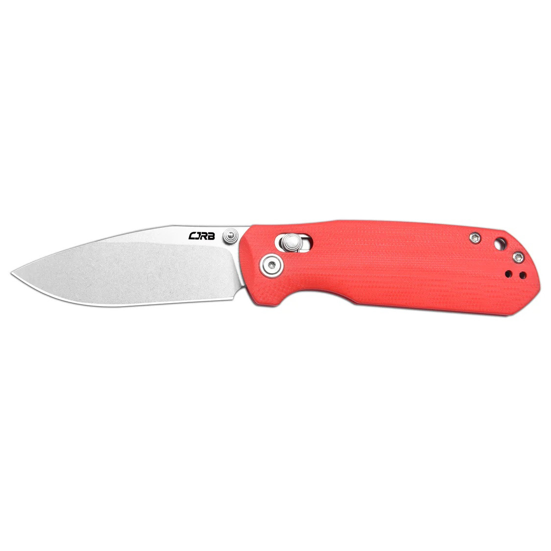CJRB Maximal Folding Knife Red G10 Handle AR-RPM9 Drop Point Plain Edge ...