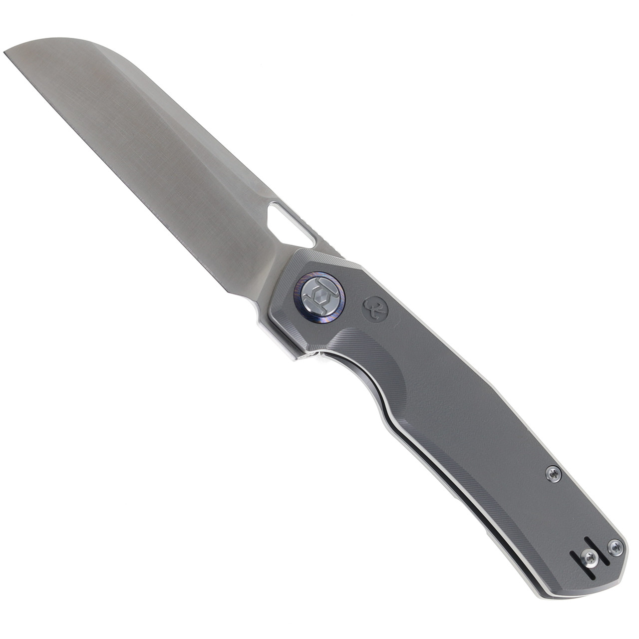 Kunwu S703 Sheepsfoot Satin Tao Vanax Titanium Folding Knife White