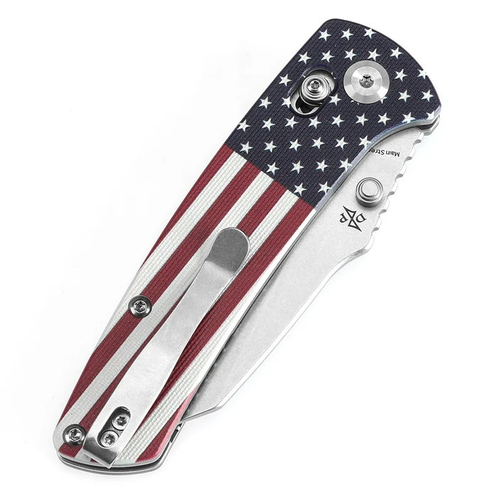 Kansept Main Street Folding Knife Jade G10/American Flag Handle 154CM ...