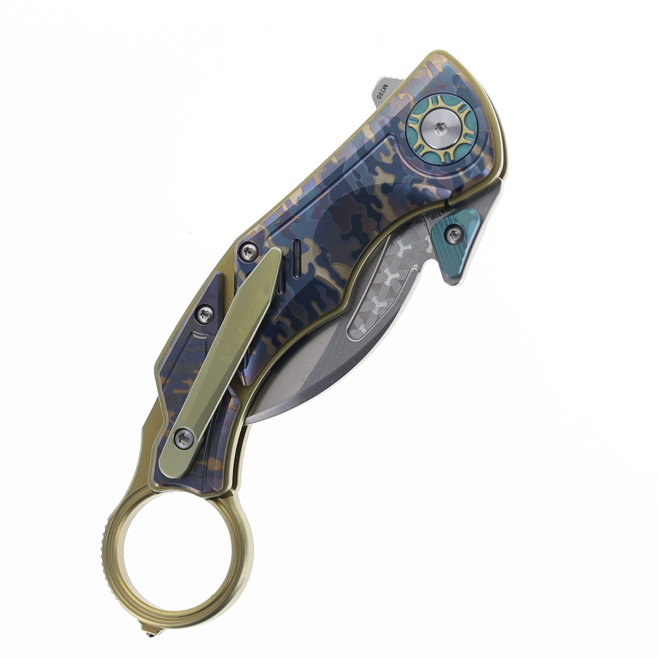 Critical Strike Predator Folding Knife Karambit Camo Titanium/Copper ...