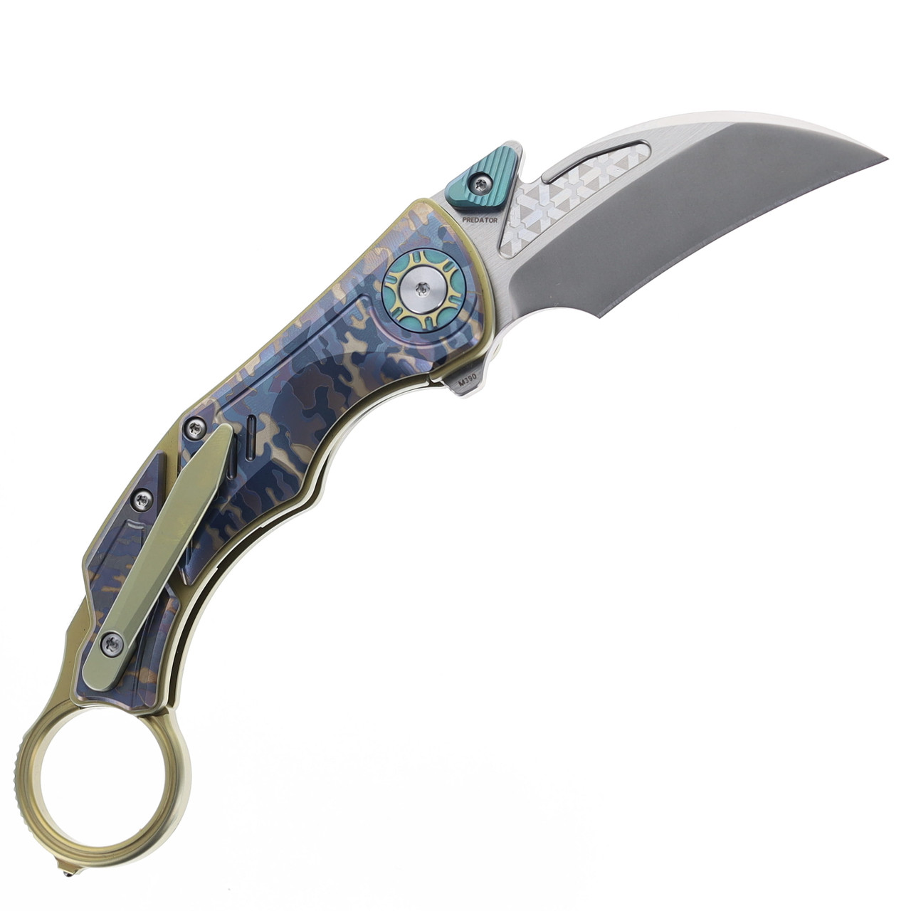Critical Strike Predator Folding Knife Karambit Camo Titanium/Copper ...