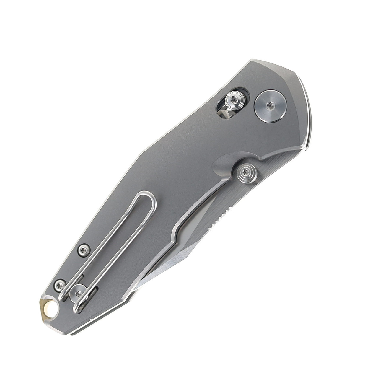 Giant Mouse Ace Nazca Folding Knife Titanium Handle M390 Clip Point ...