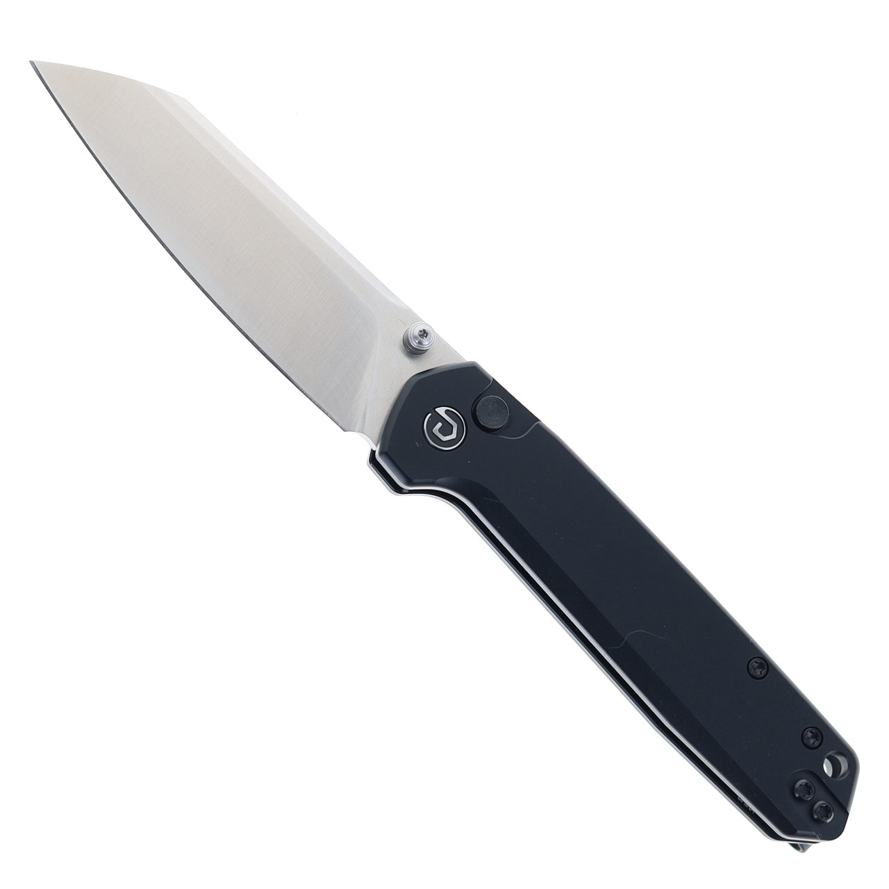 Defcon Button Lock Folding Knife Black Aluminum Handle 14C28N ...