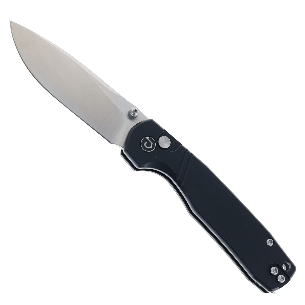 Defcon Delta Folding Knife Black Aluminum Handle 14C28N Recurve Plain ...