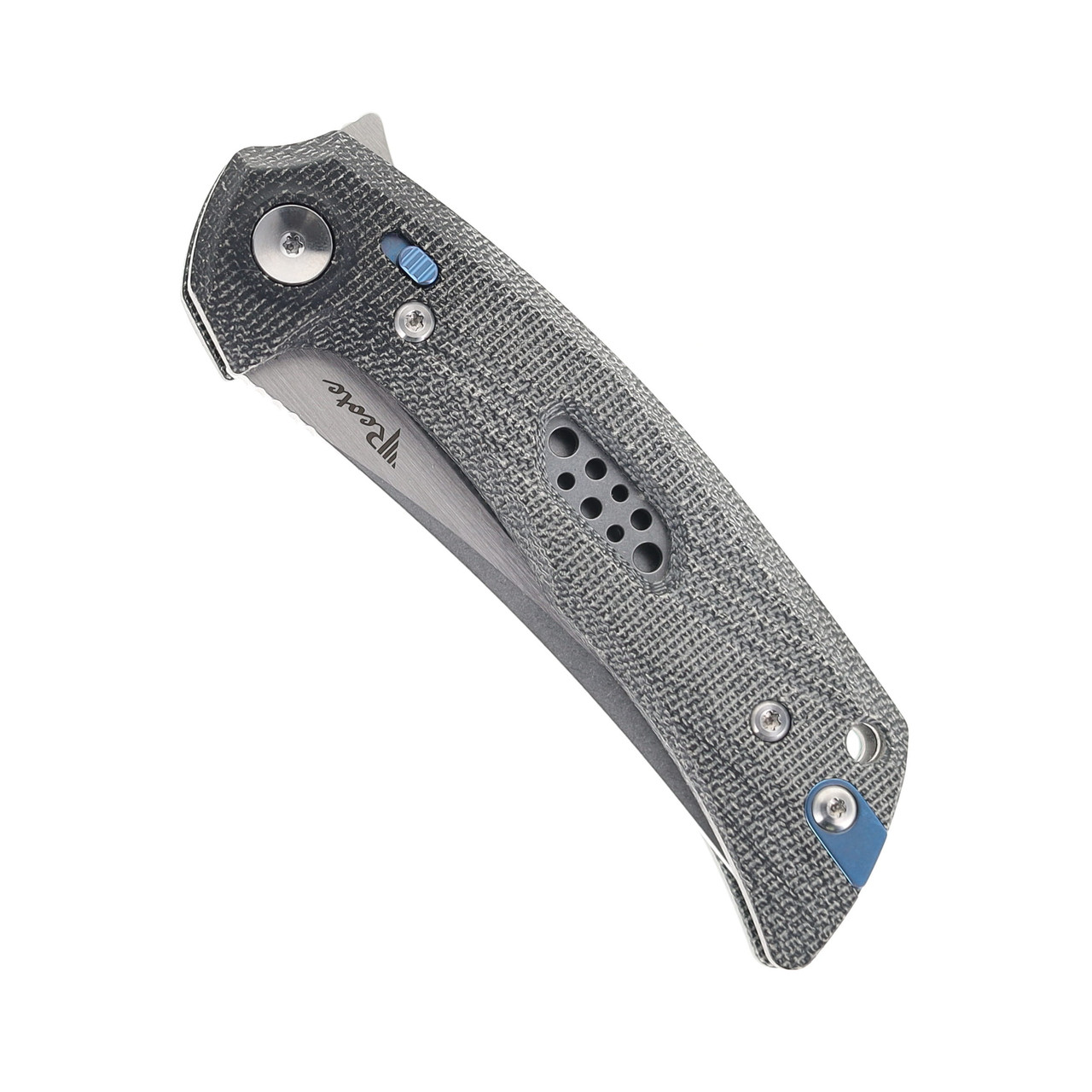 Reate PL-7 Pivot Lock Folding Knife Black Micarta Handle Satin Nitro-V ...