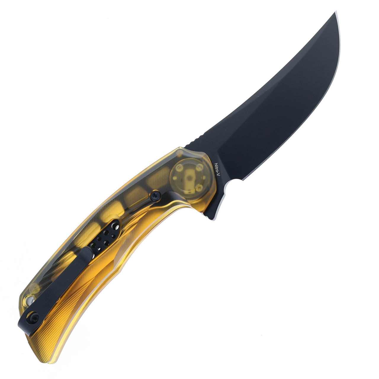 Reate PL-7 Pivot Lock Folding Knife Ultem Handle Black PVD Nitro-V ...