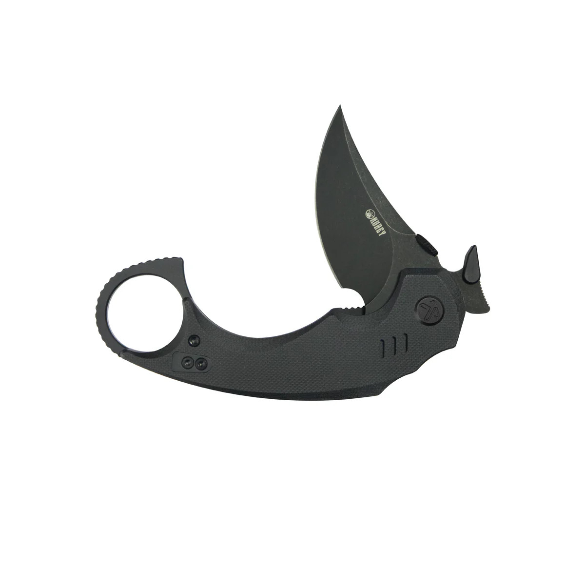 Kubey Jaw Pikal Karambit Folding Knife Black G-10 Handle Blackwash ...