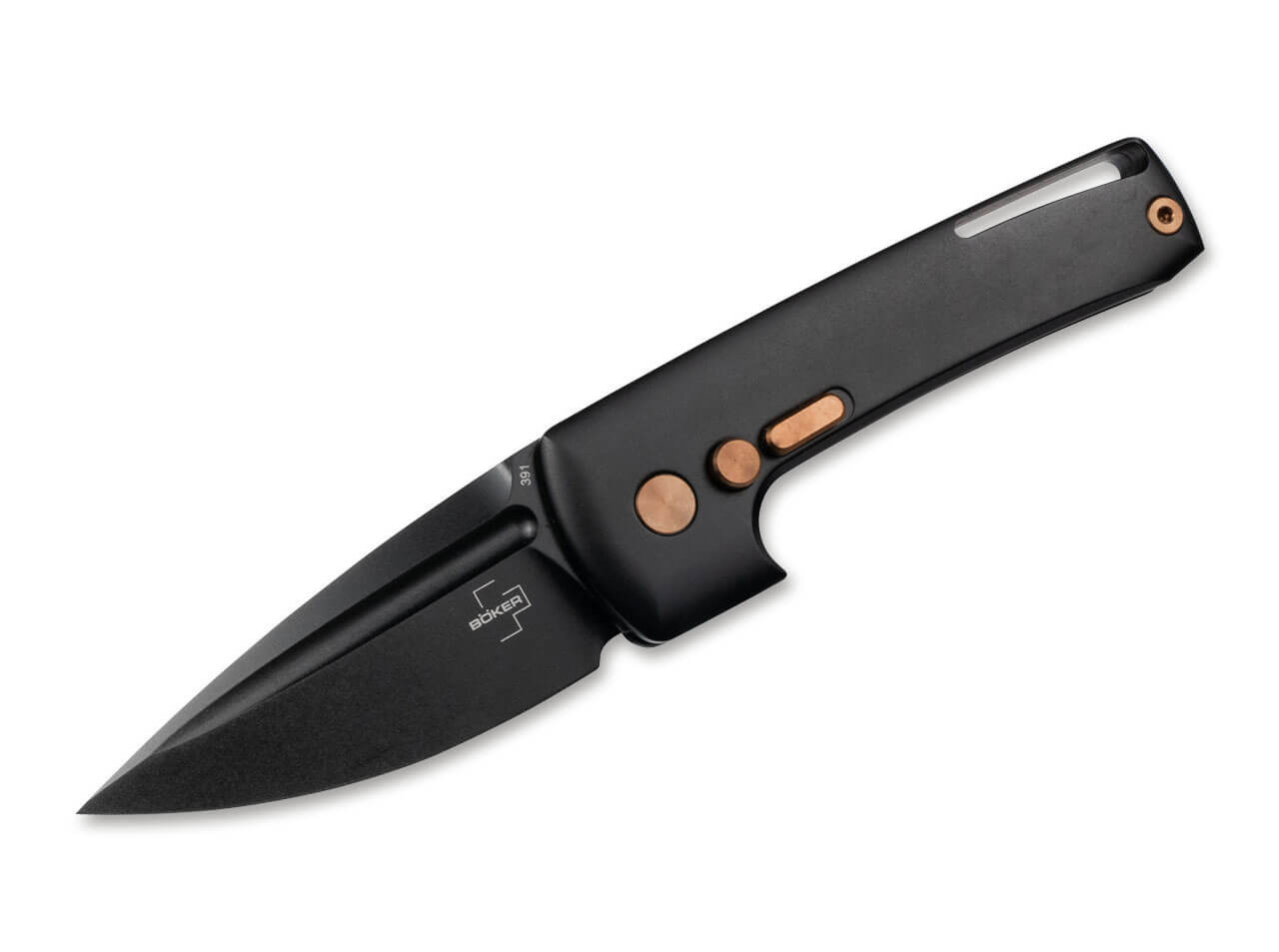Boker Plus Harlock Mini Auto Knife Black Aluminum Handle 154CM Plain ...