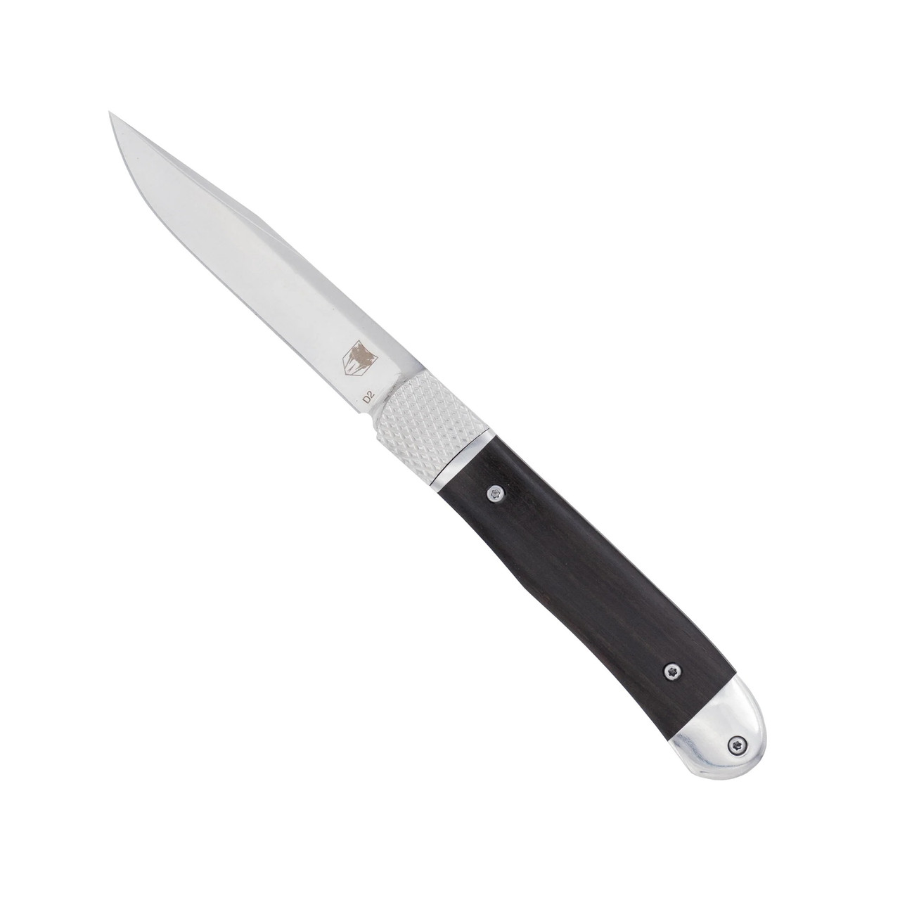 Cobratec Trapper Auto Knife Ebony Wood Handle D2 Plain Edge CTTHREBW
