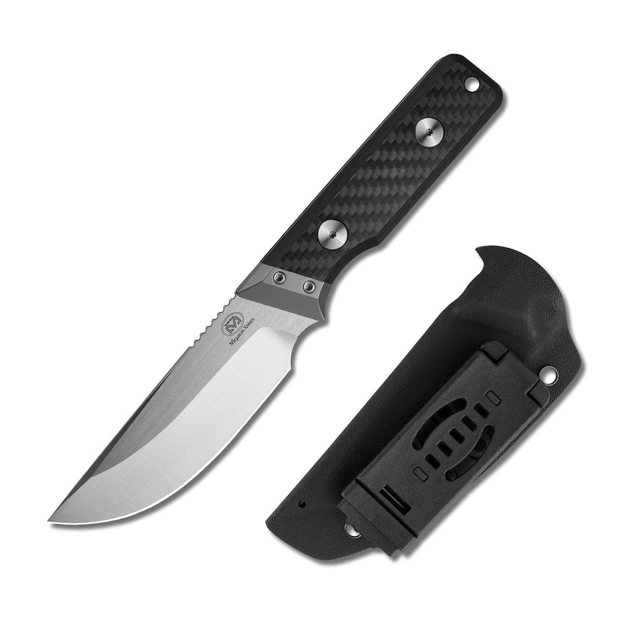 Miguron Kramot Fixed Blade Knife Satin M390 Blade Sandblasted Titanium ...