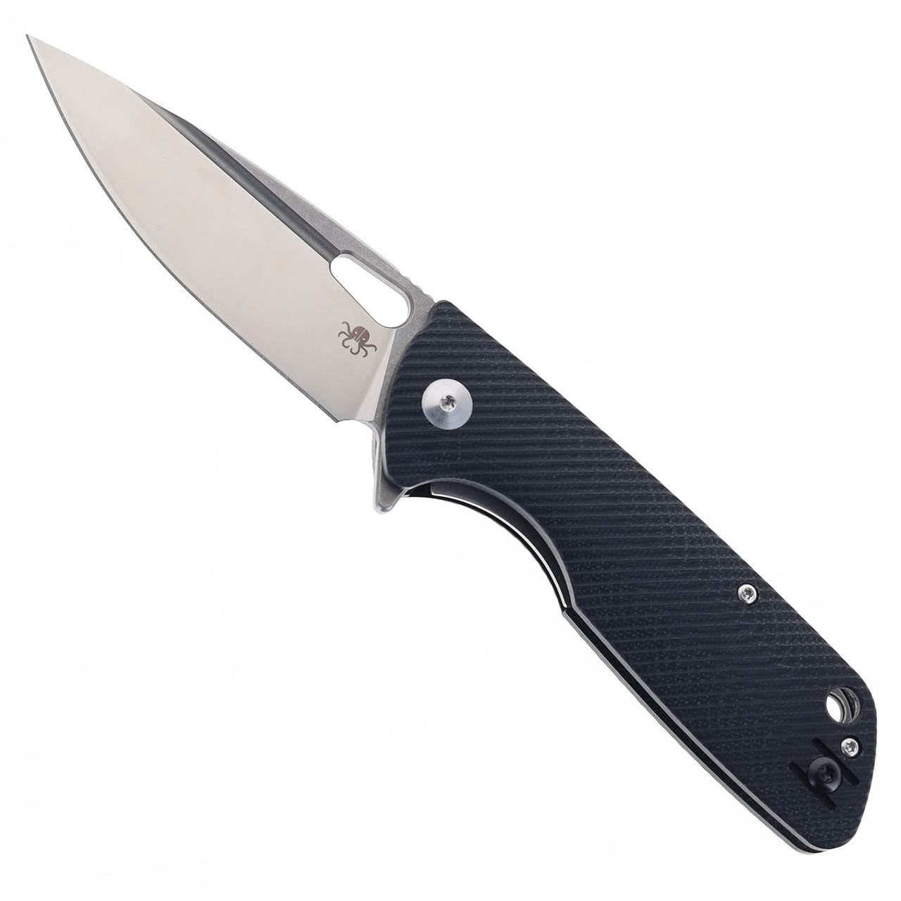 Hwzbben Grani Folding Knife Black G10 Handle D2 Plain Edge B04-BLK-SIL