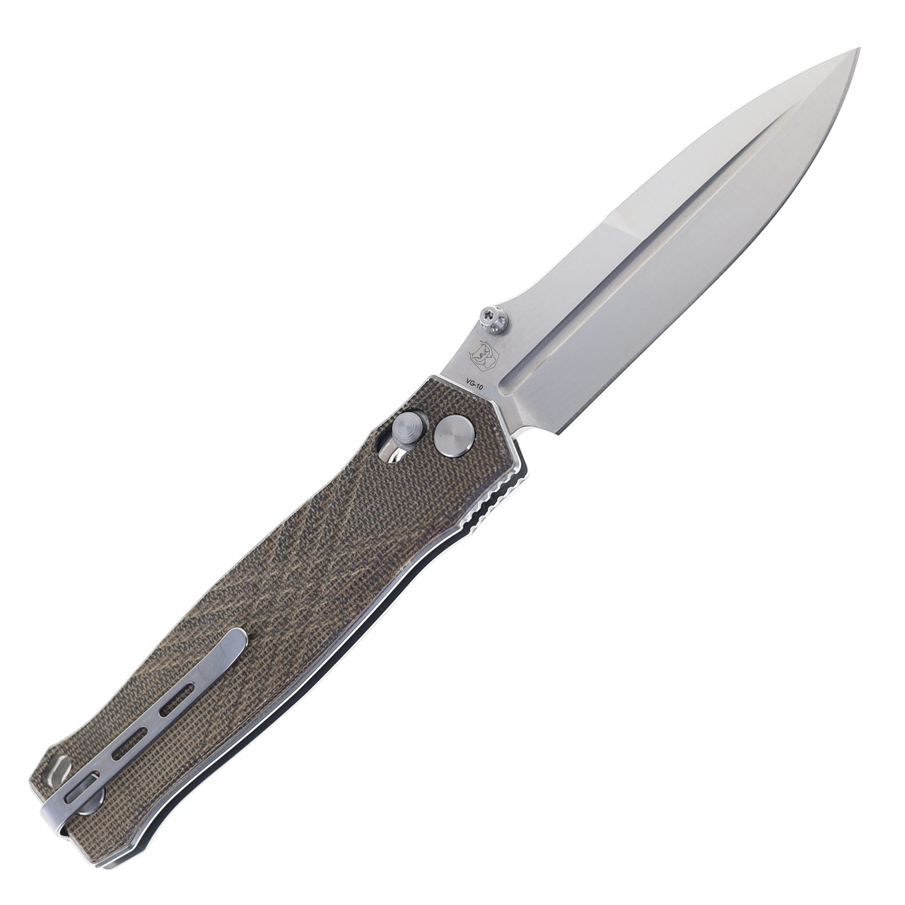 Real Steel Muninn Dagger VG-10 Folding Knife Green Micarta VG-10 Blade ...