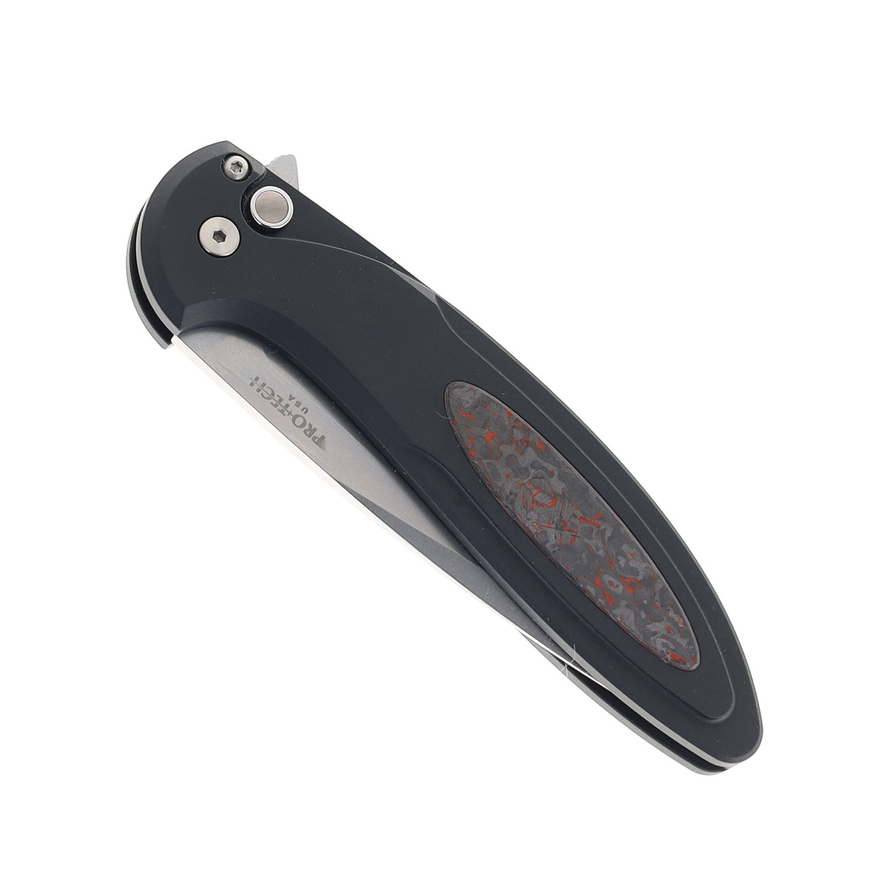 Pro-Tech Cambria Flipper Black Aluminum TechnoCarbo Red Stonewashed ...