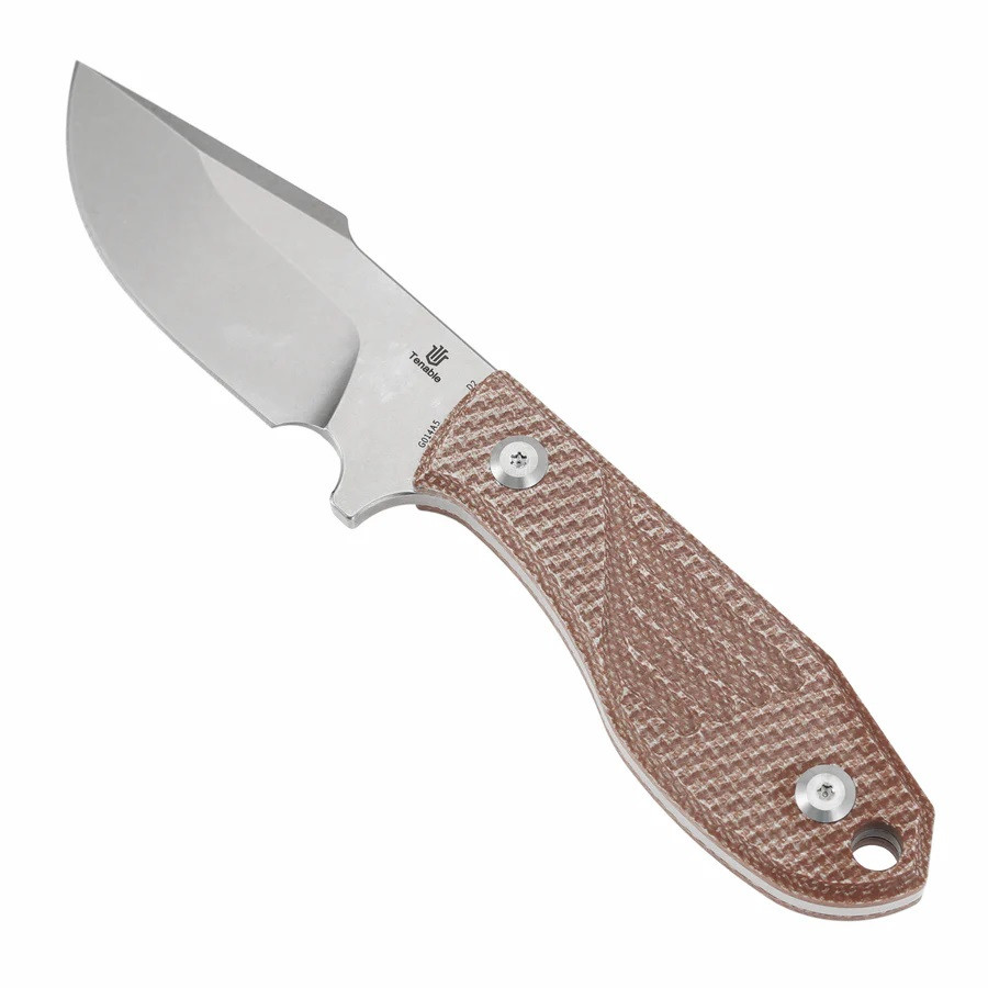 Tenable Tiny Dancer Fixed Blade Brown Micarta Handle Stonewashed D2 ...