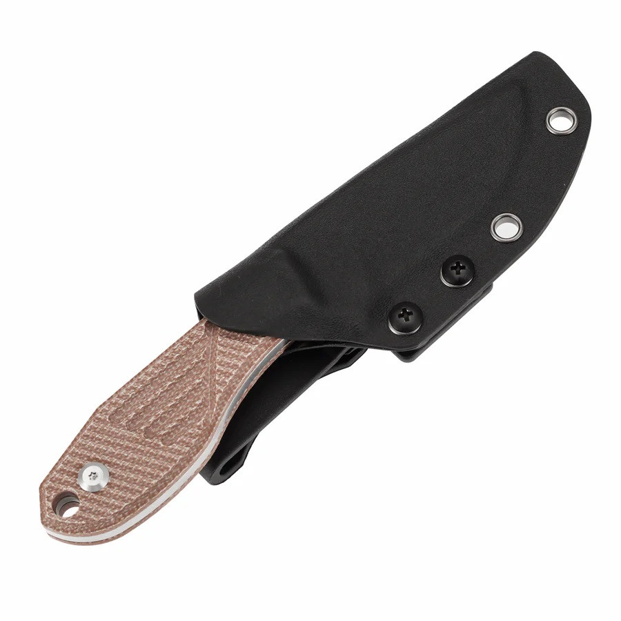 Tenable Tiny Dancer Fixed Blade Brown Micarta Handle Stonewashed D2 ...