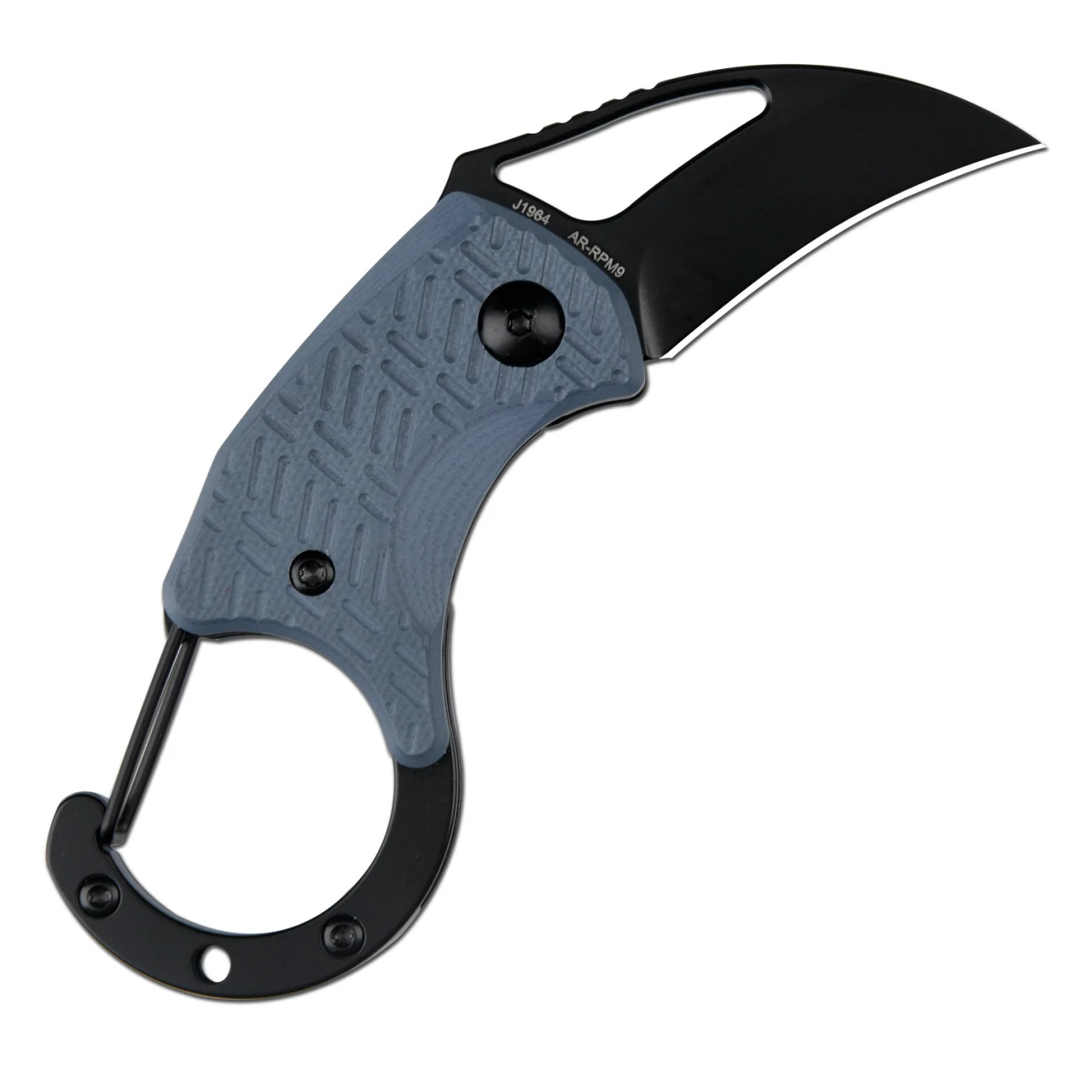 CJRB Anansi Black AR-RPM9 Steel Blade Blue G10 Handle Folding Knife ...
