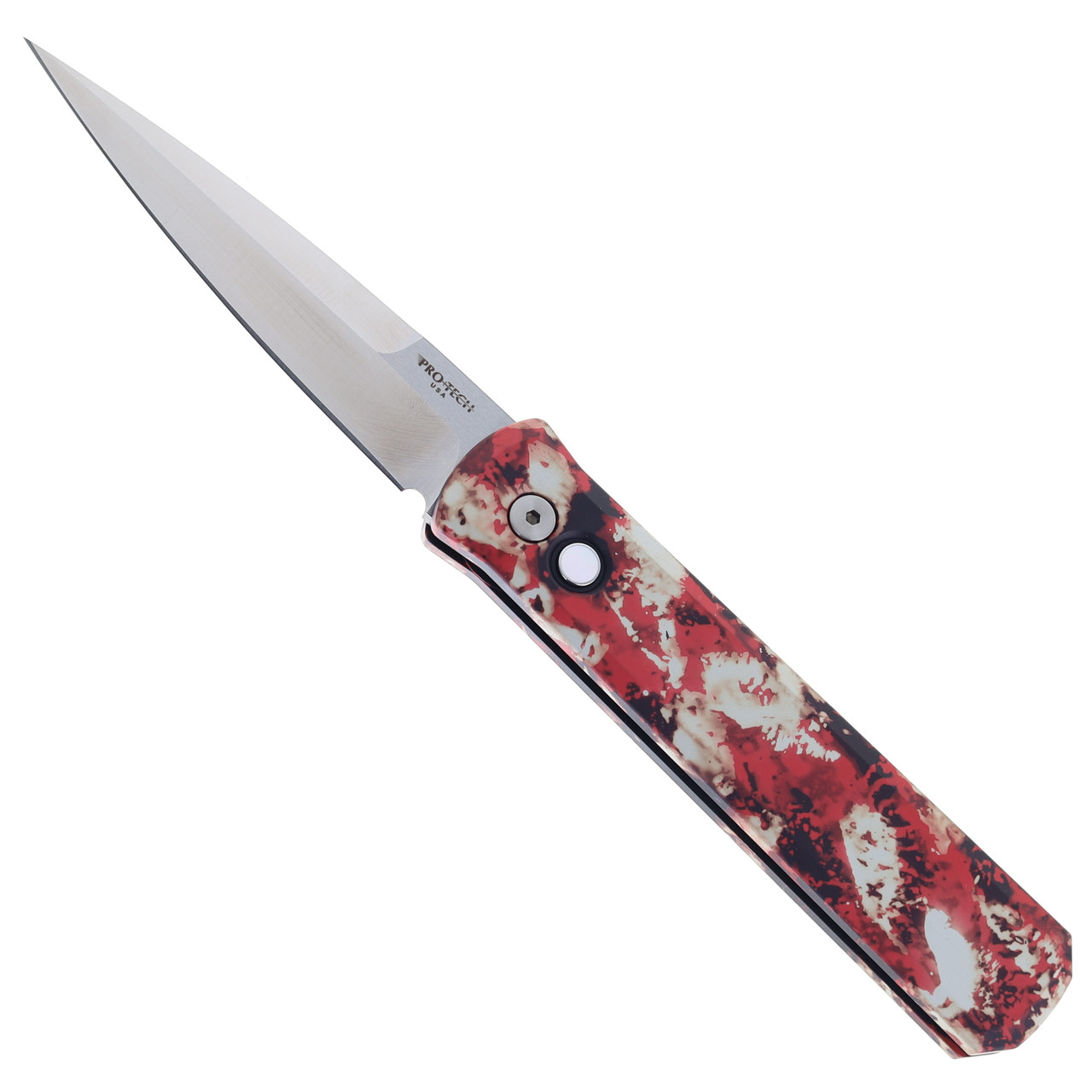 ProTech Godfather Automatic Knife Black/Gray/Red Aluminum Handle 154CM ...