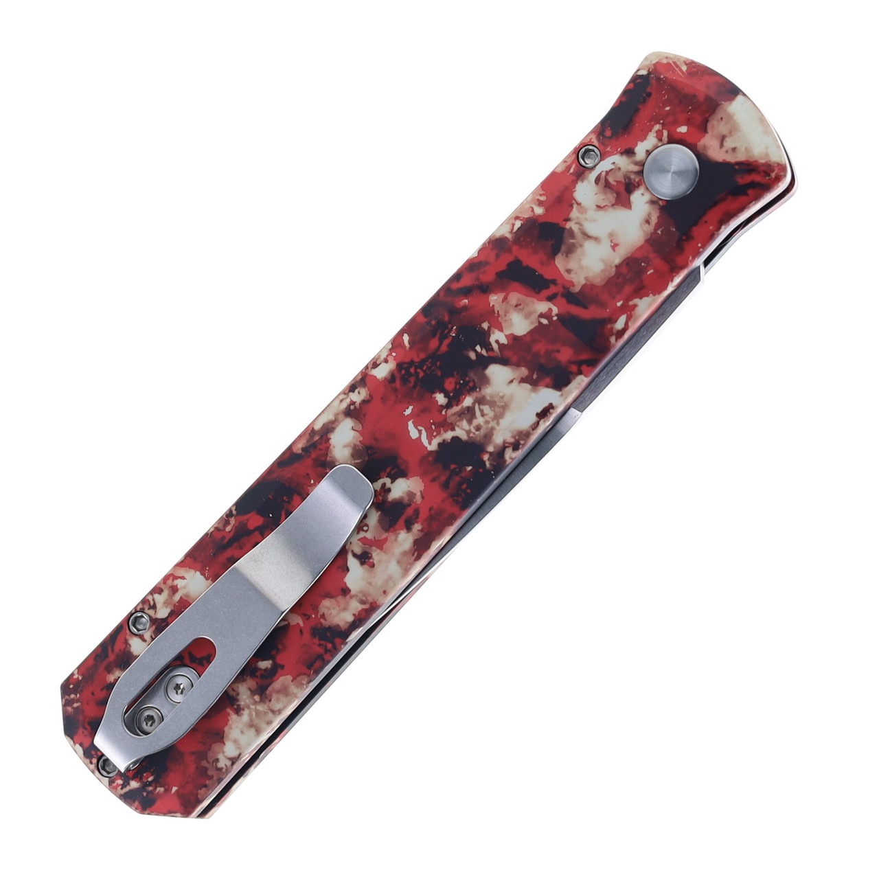 ProTech Godfather Automatic Knife Black/Gray/Red Aluminum Handle 154CM ...