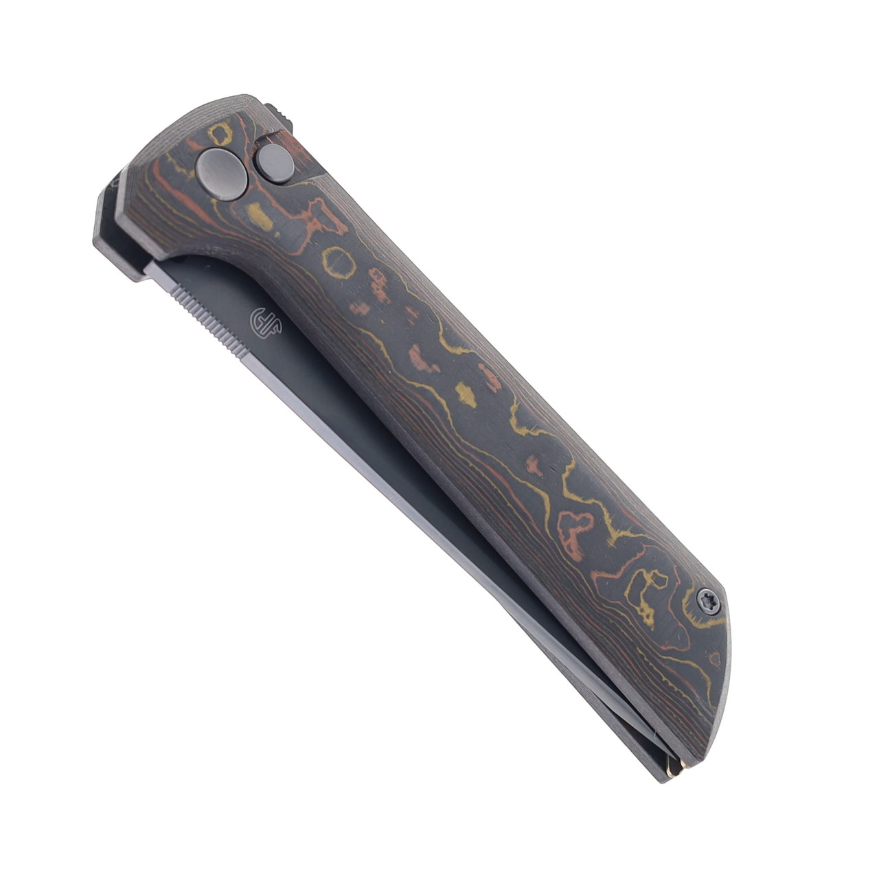 North Mountain Blades Chop 2 Folding Knife Copper Carbon Fiber Handle ...