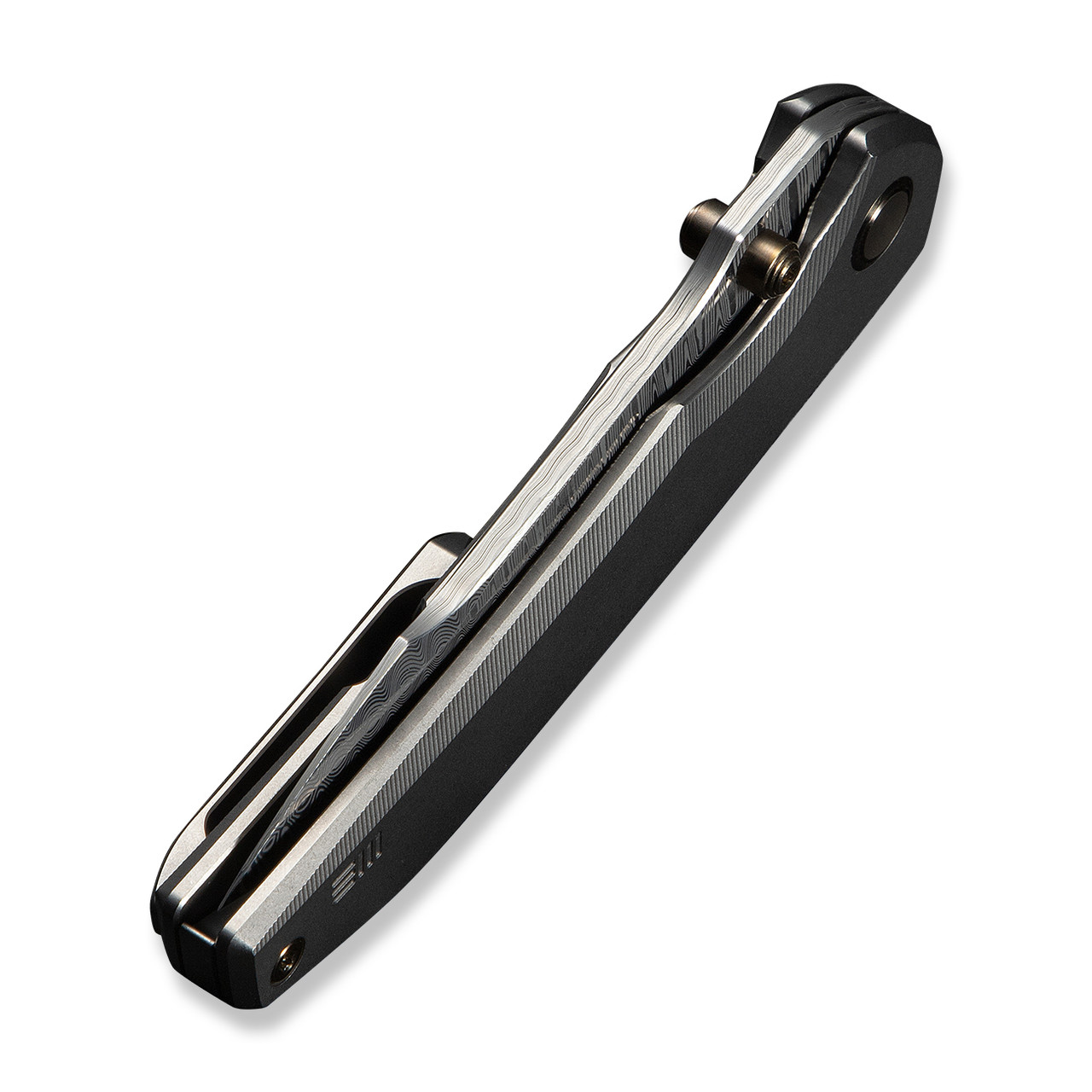 WE Ryson Folding Knife Gray Titanium Handle Damasteel Plain Edge ...