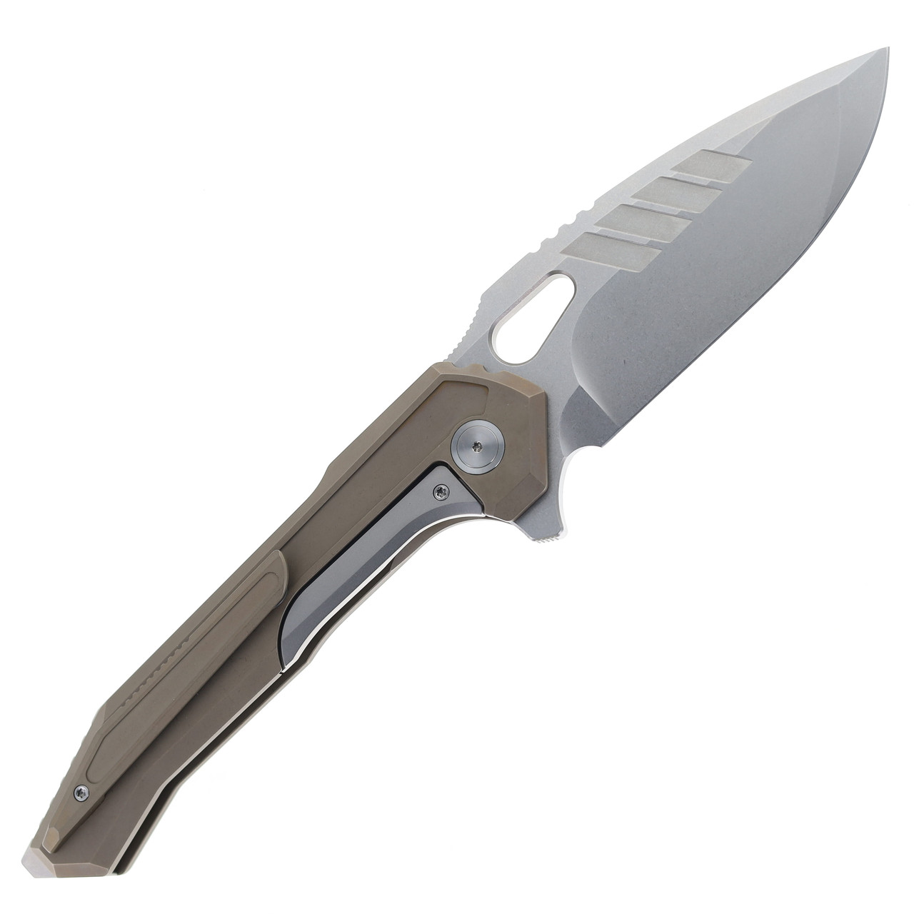 PMP Paragon Folding Knife Bronze Titanium Handle Stonewashed D2 Blade