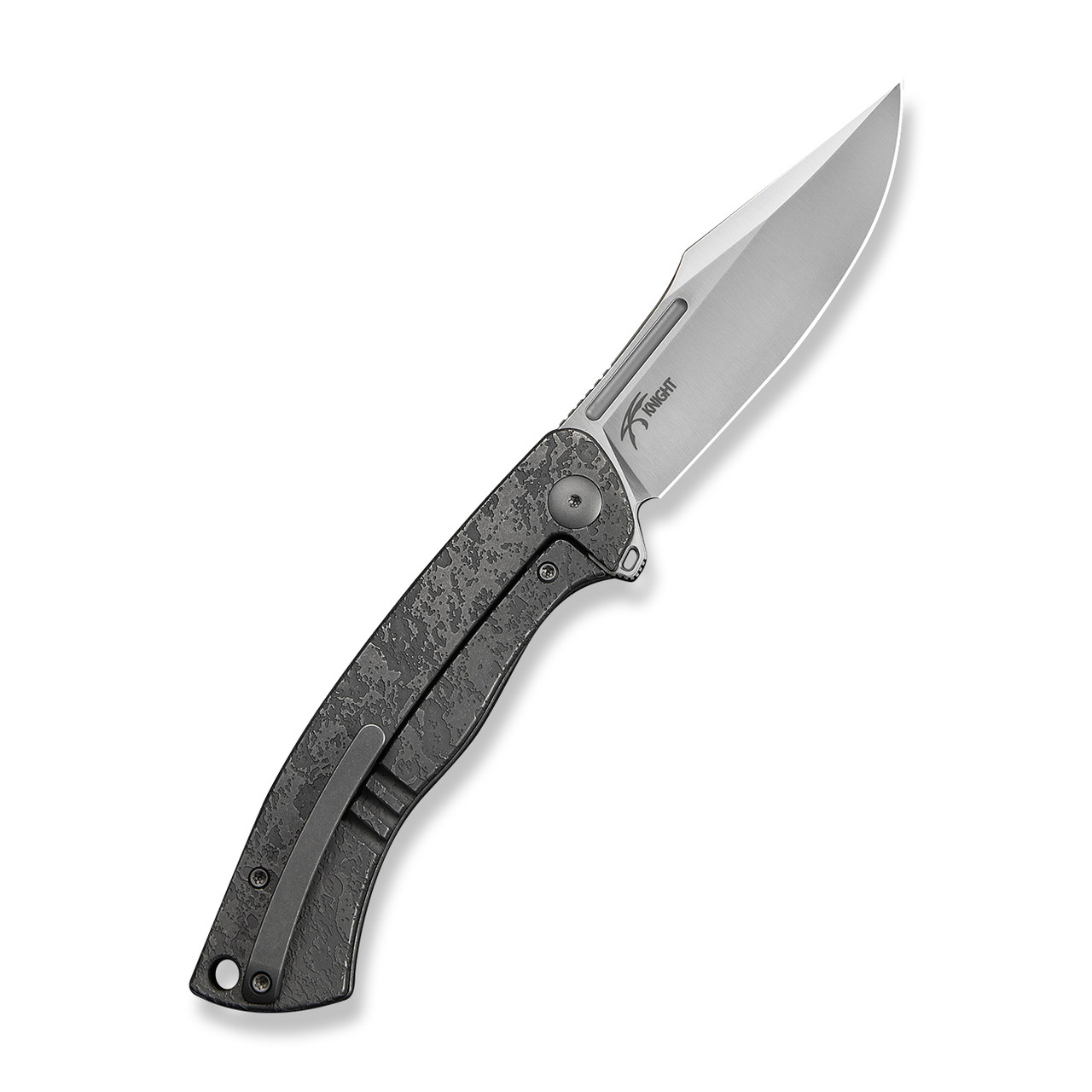 WE Essential Knight Folding Knife Gray Etched Titanium Handle M390 ...