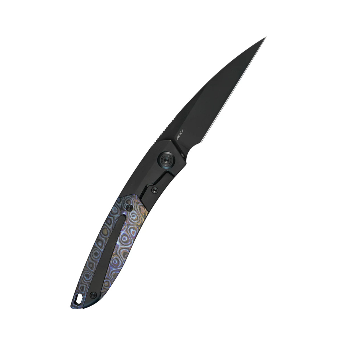 KB Spike Folding Knife Regular DLC Titanium with Zircuti Inlay DLC M390 ...