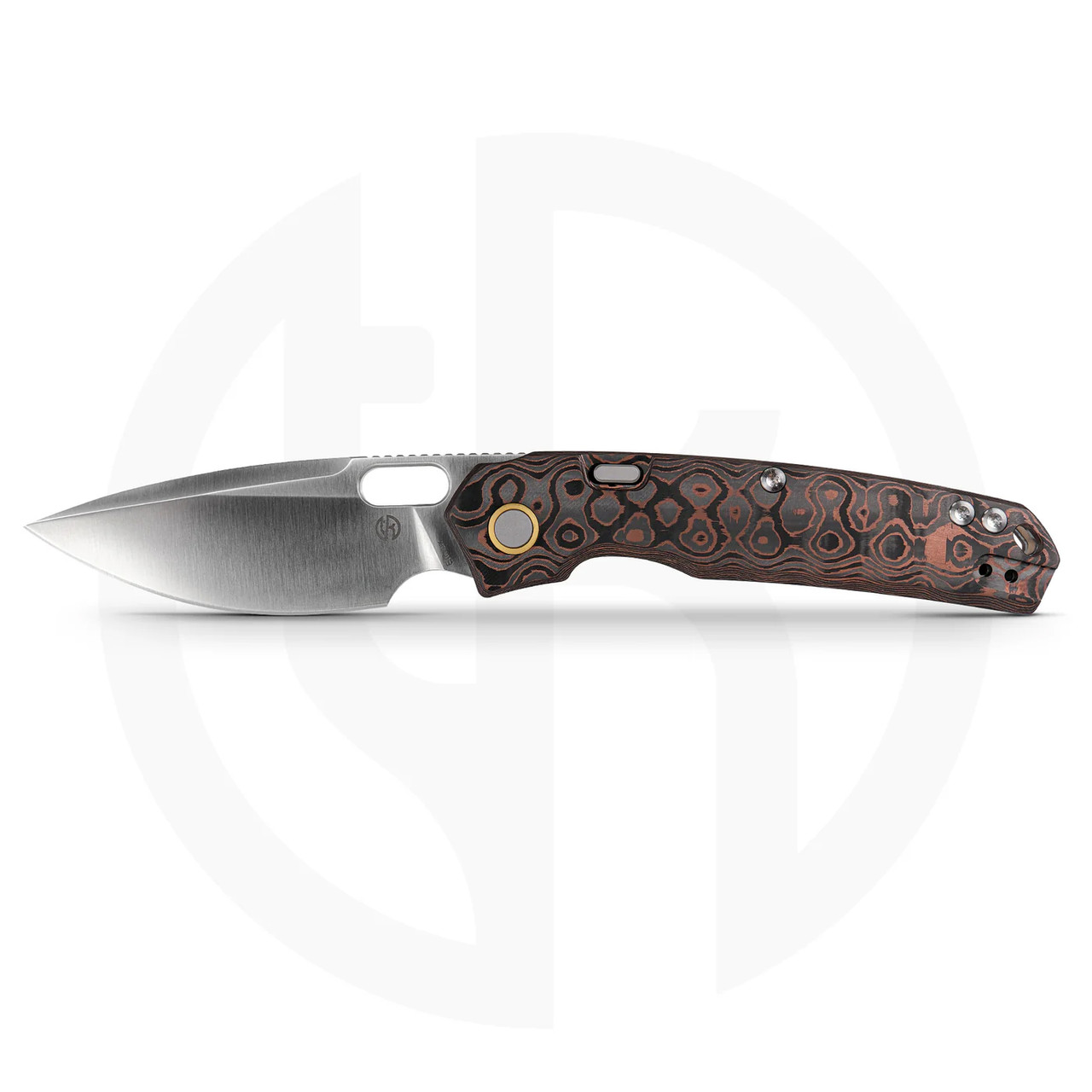 Vosteed Psyop Folding Knife Uni-Copper Fat Carbon Handle Satin Elmax ...