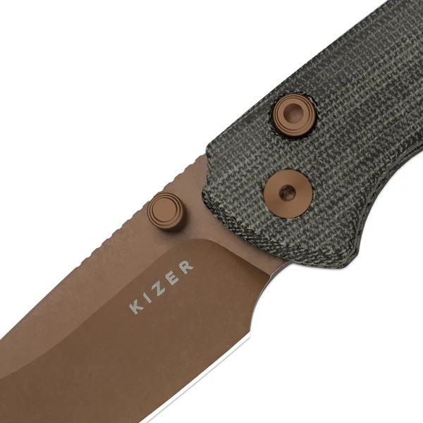 Kizer T1 BD Folding Knife Gray Norplex UltreX Micarta Handle Nitro-V ...