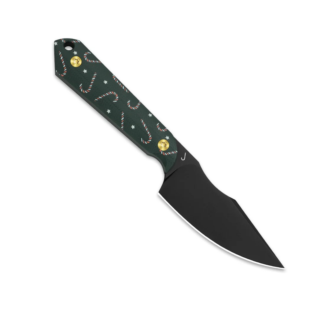 Kizer Mini Harpoon Fixed Blade Knife Green/Candy Cane G10 Handle AEB-L ...