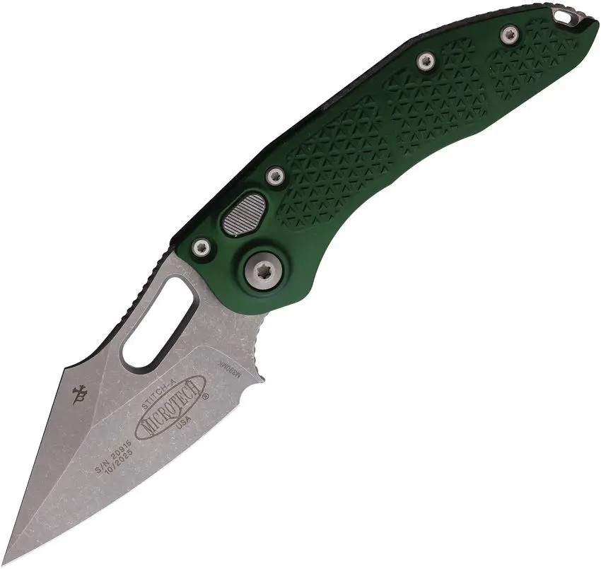 Microtech Button Lock Automatic Stitch S/E Apocalyptic Wharncliffe ...