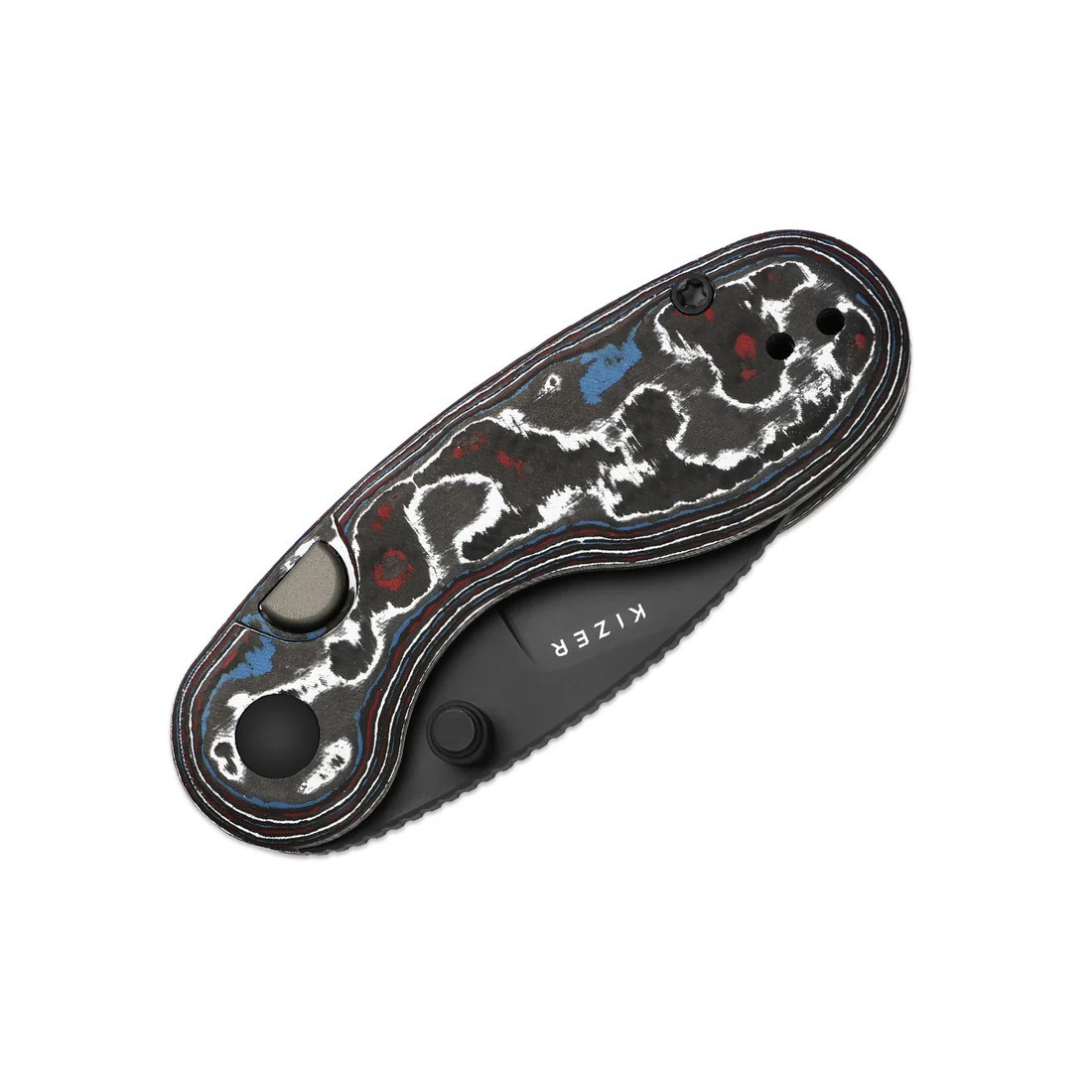 Kizer Microbe Folding Knife Multicolor Fat Carbon Handle M390 Drop ...