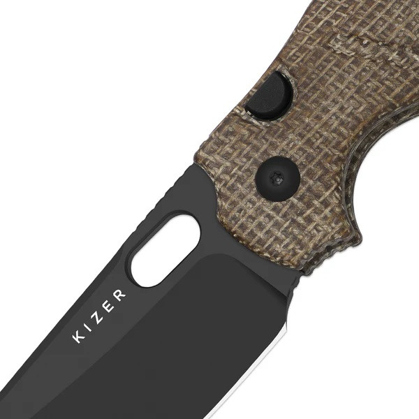 Kizer C01C 2.9 Folding Knife Brown Norplex UltreX Micarta Handle ELMAX ...