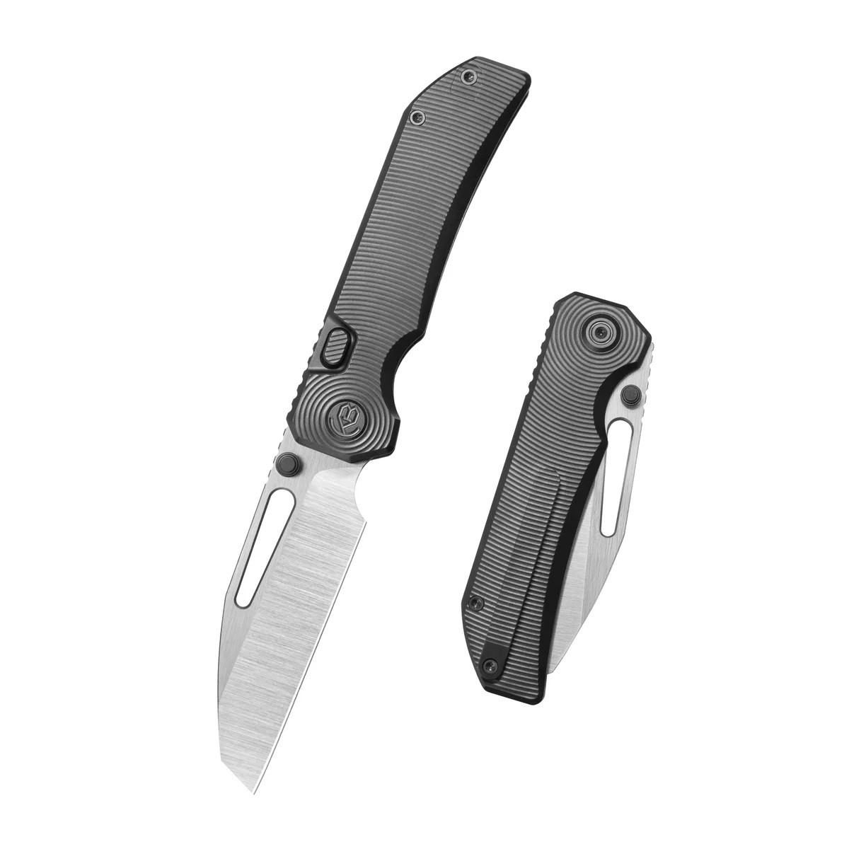 KB Knives Venom Folding Knife DLC Titanium Handle S90V Sheepsfoot Plain ...