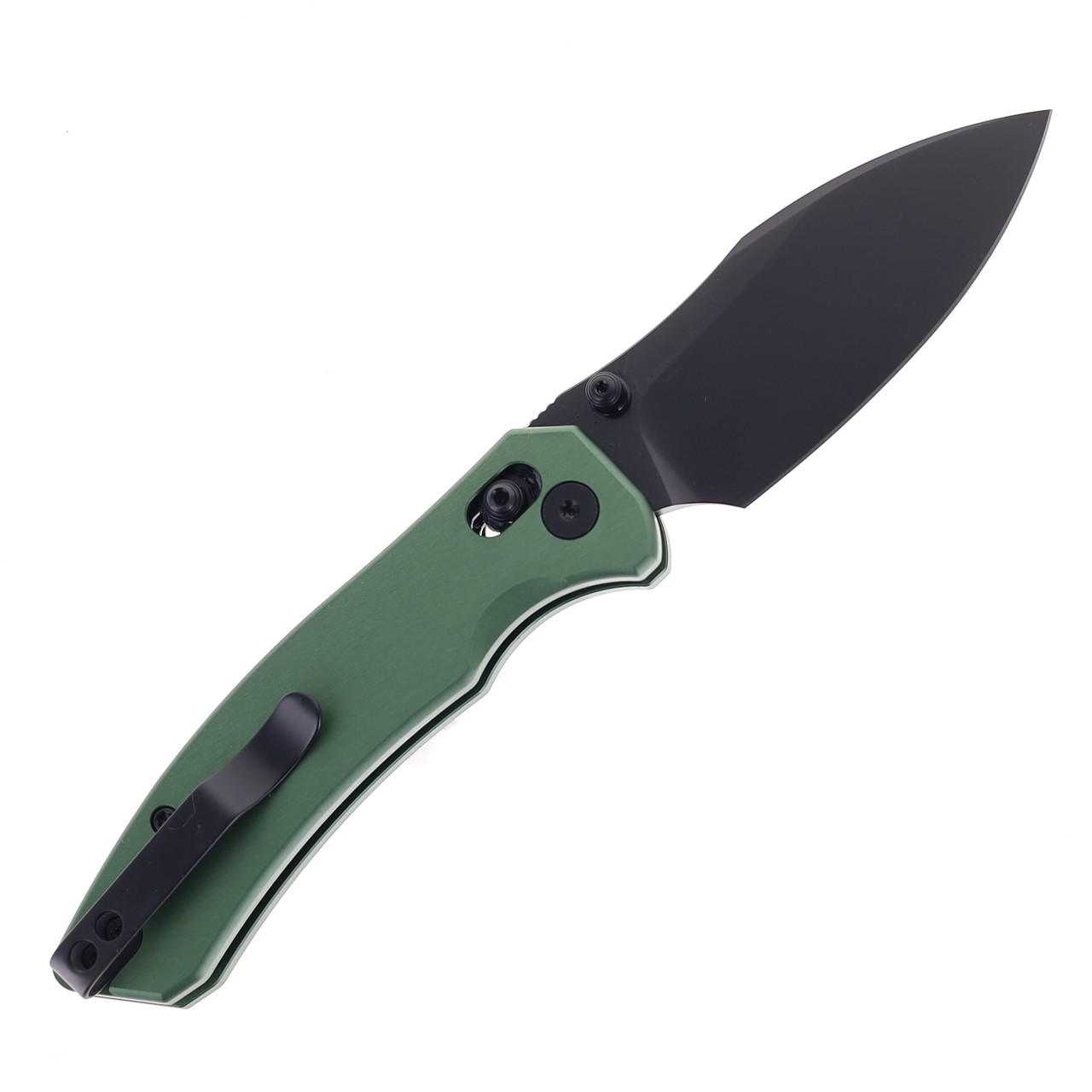 Miguron Norsa Folding Knife Green Aluminum Handle D2 Plain Edge Black ...
