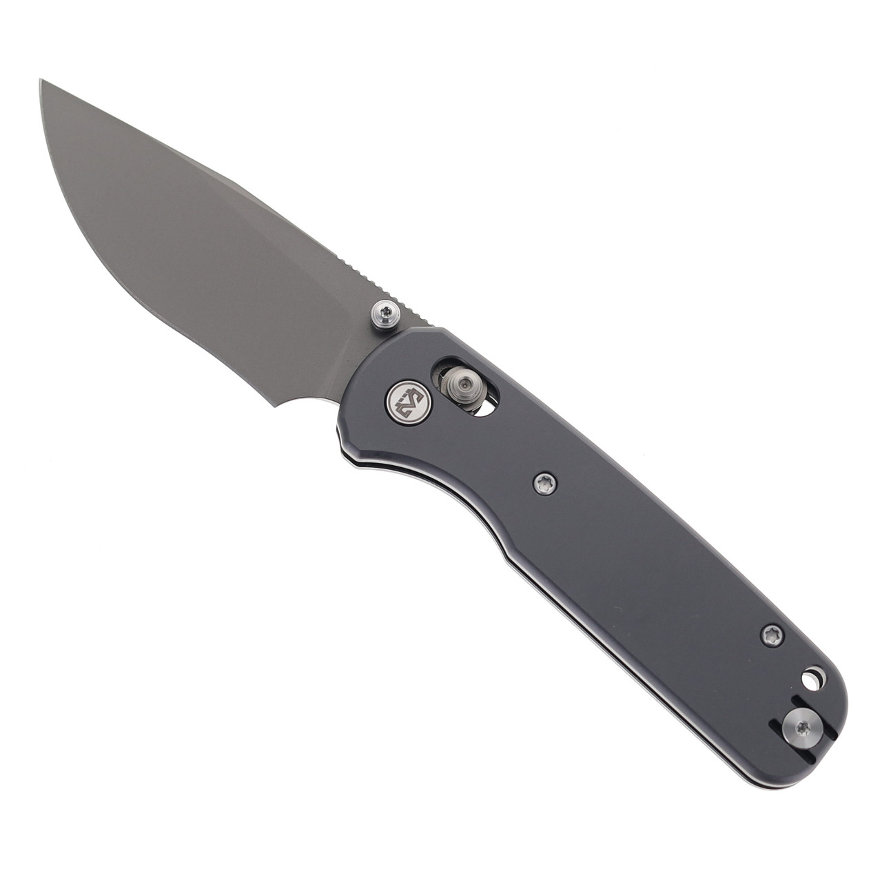 Miguron Katou Folding Knife Dark Grey Aluminum Handle Dark Gray PVD ...