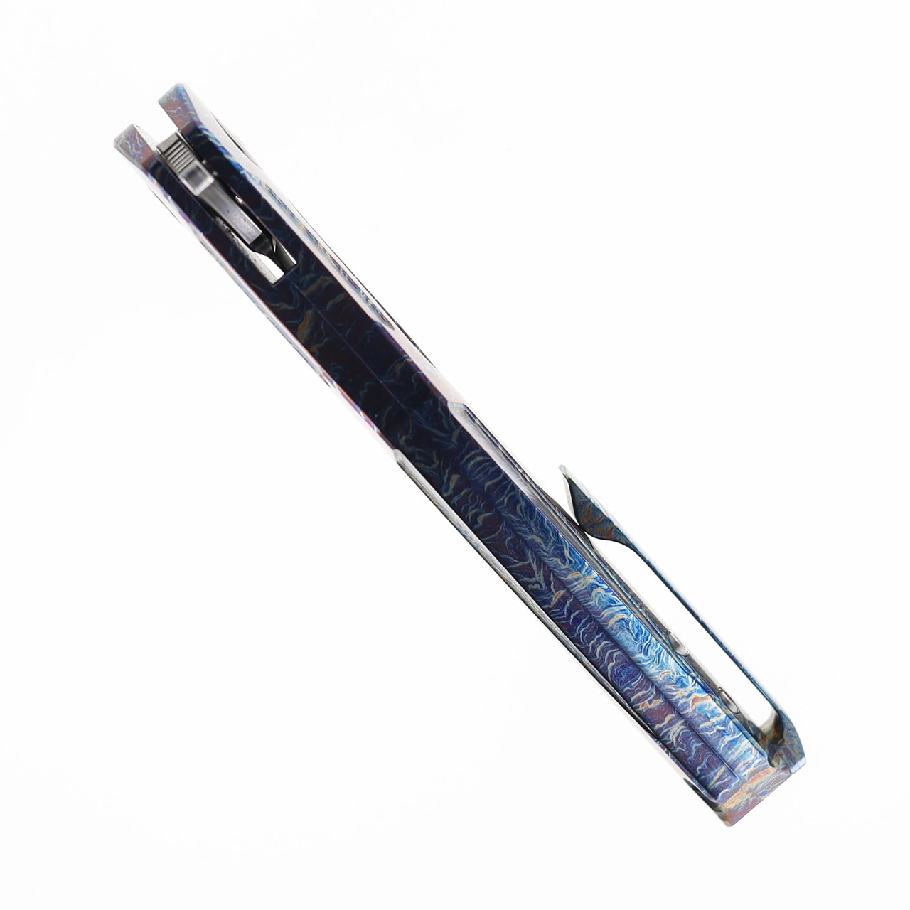 CH Wartex Folding Knife Flaming Titanium/Carbon Fiber Handle 7layers ...