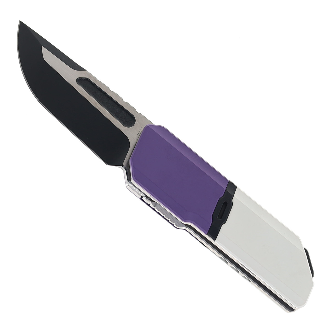 Maxace Capsule Pocket Knife Cerakote Purple/WhiteTitanium Handle M398 ...