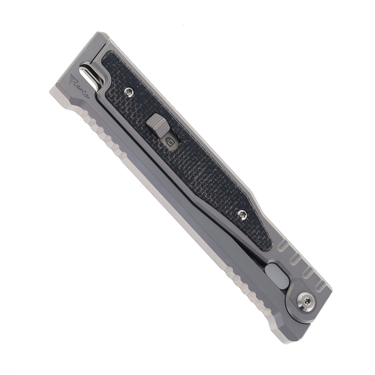 Reate OG EXO Knife Titanium w/ Black Micarta Tanto Elmax Blade - White ...