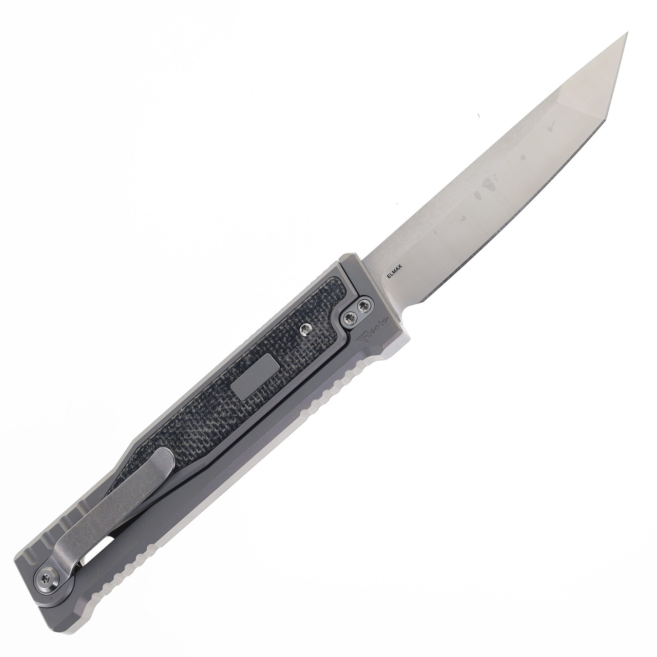Reate OG EXO Knife Titanium w/ Black Micarta Tanto Elmax Blade - White ...