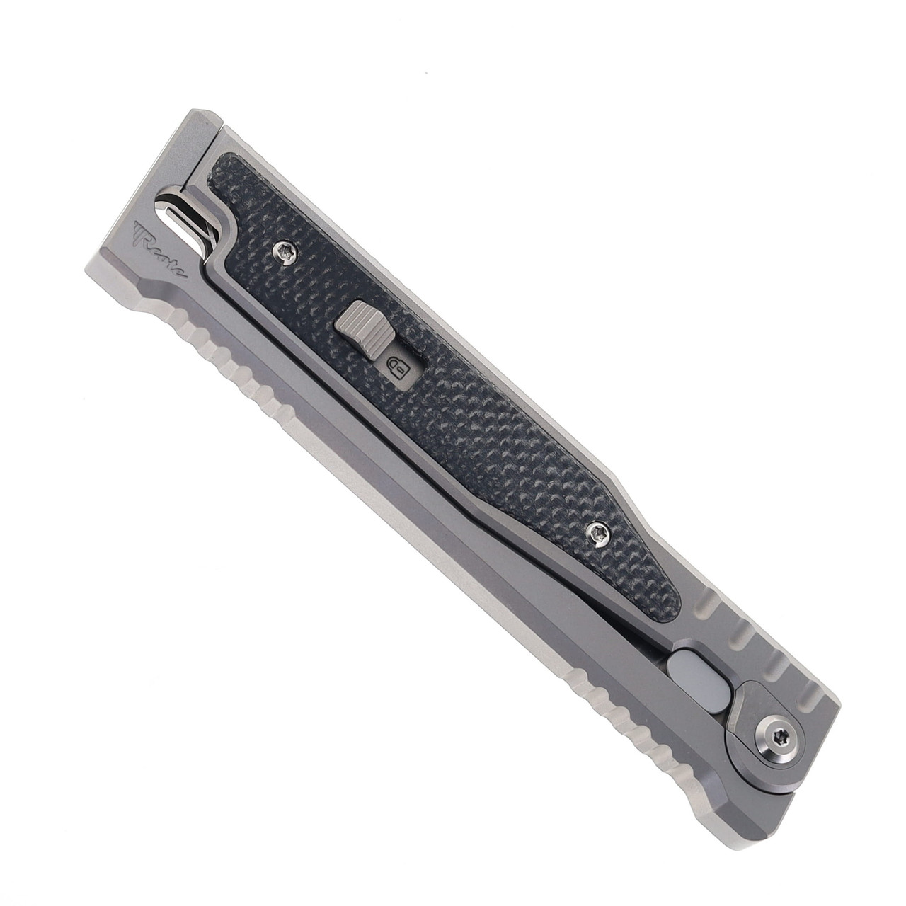 Reate OG EXO Knife Titanium w/ Black Micarta Drop Point Elmax Blade ...